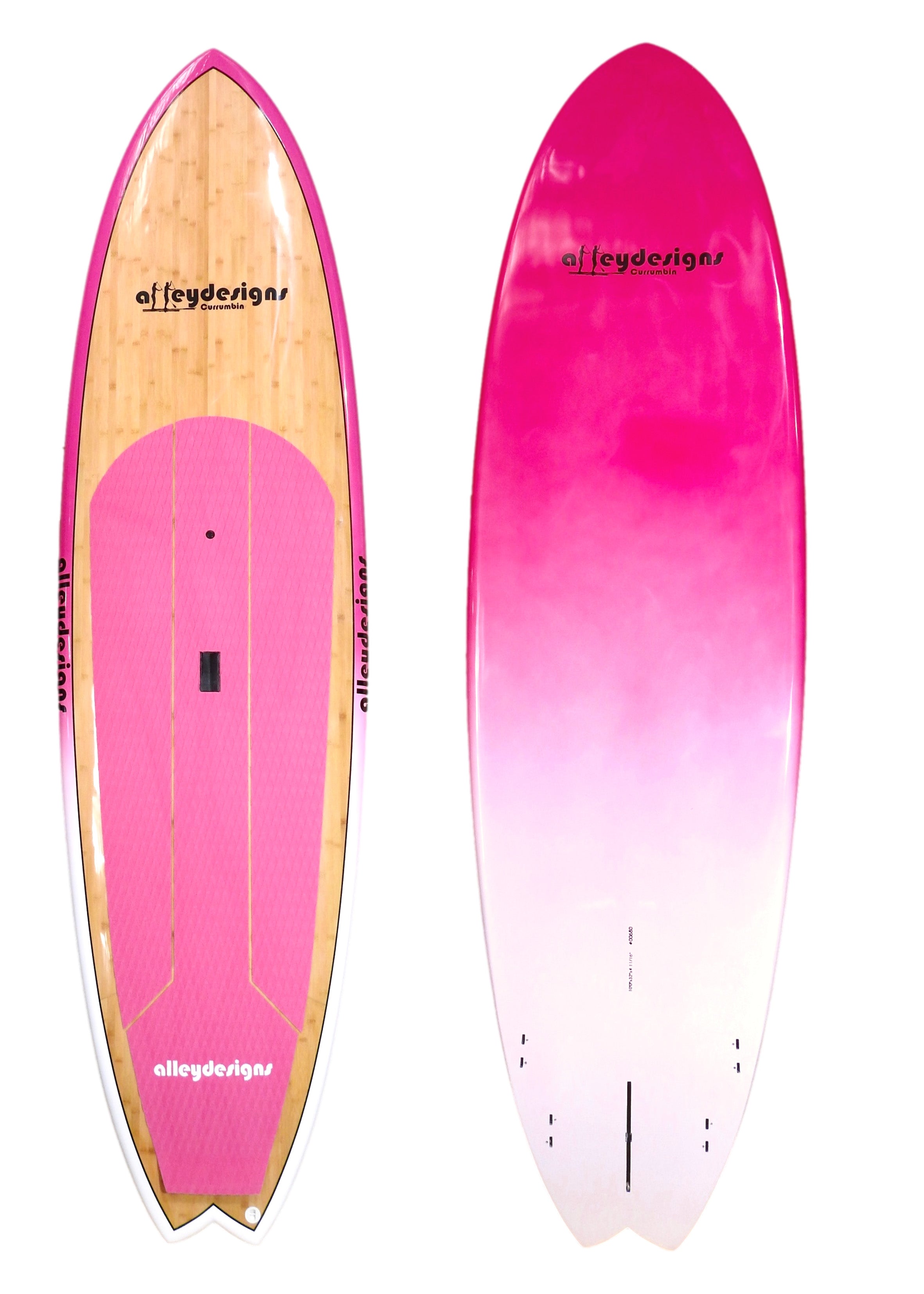 Paddle board Alleydesigns 10'x 32" Dark Bamboo Pink Fade Performance ...