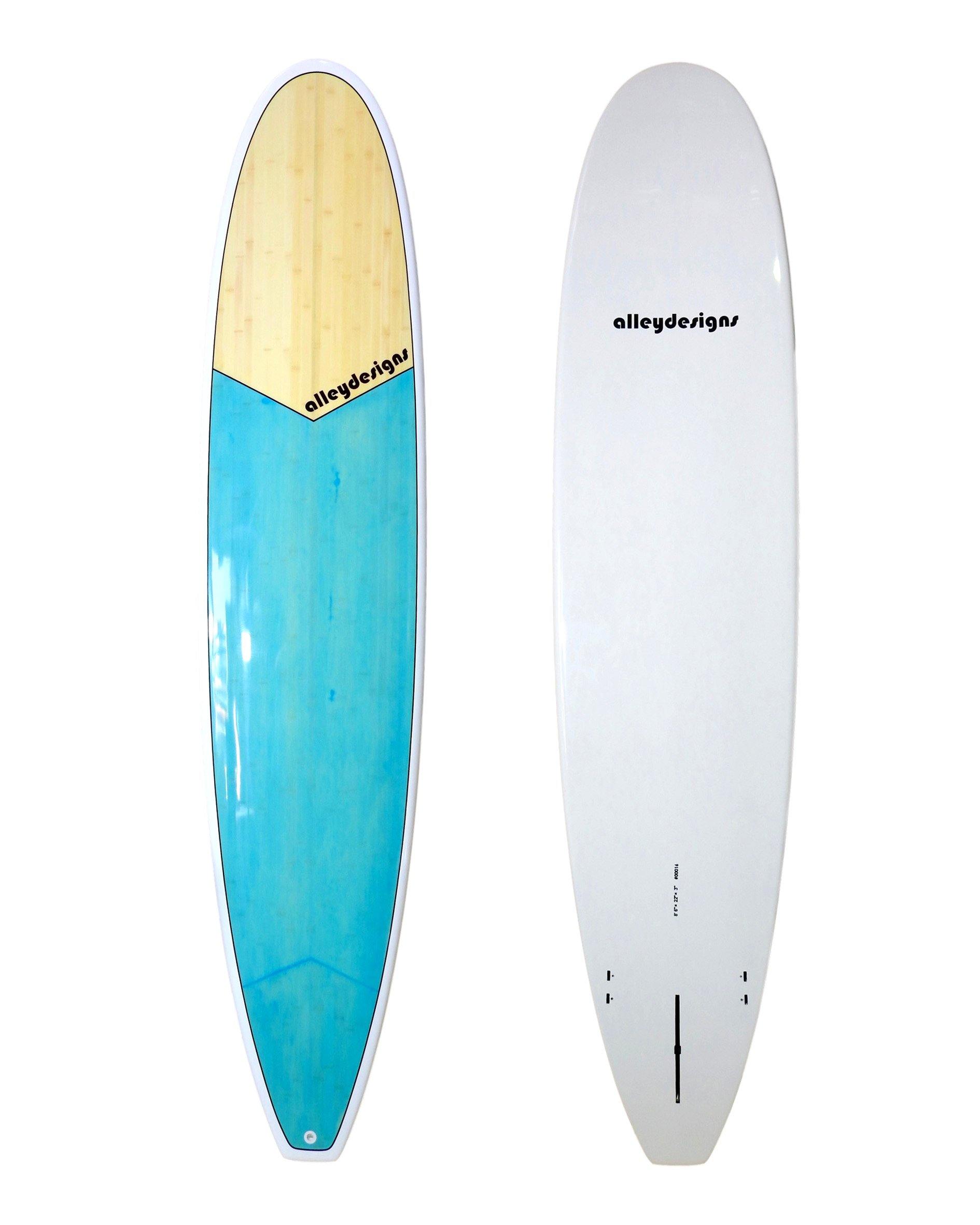 Surfboard 7'6" "The Sunshine Underground" Bamboo Aqua – Alleydesigns